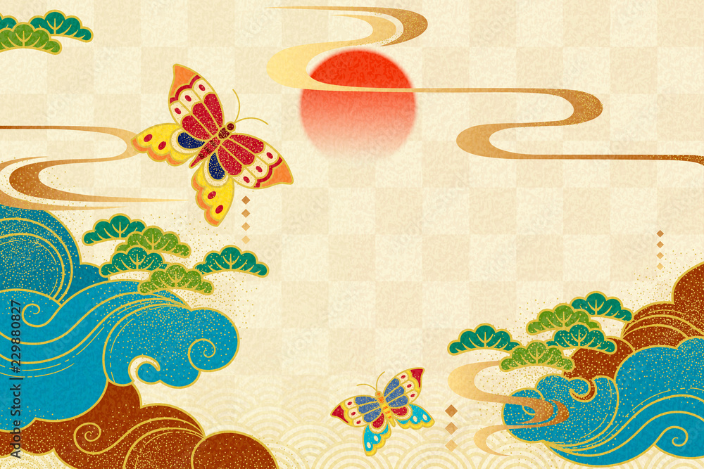 Japanese style background Stock Vector | Adobe Stock