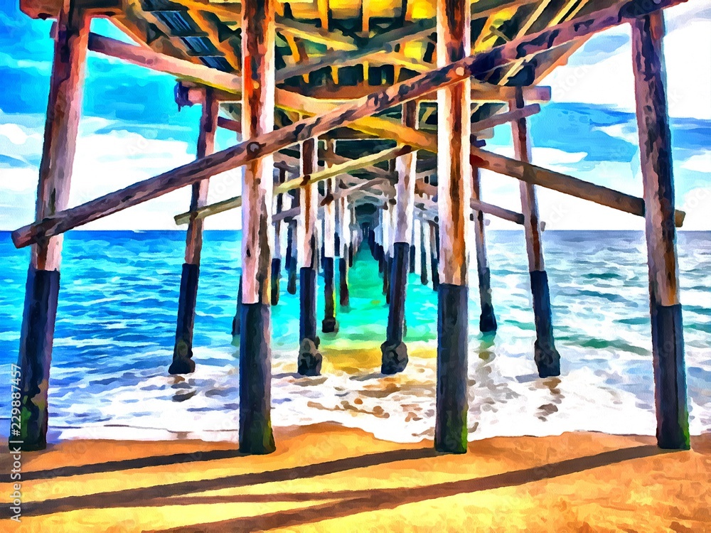 Hand drawing watercolor art on canvas. Artistic big print. Original ...