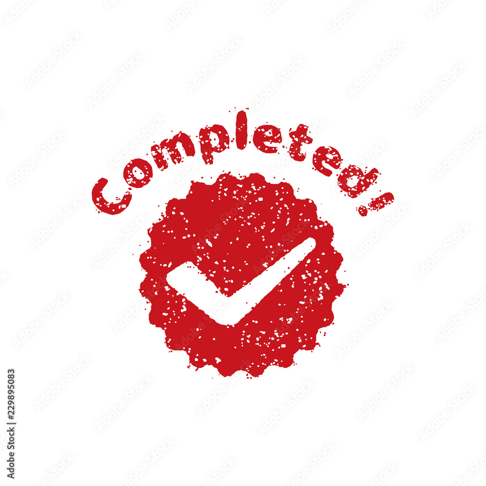 rubber stamp icon (for teachers using at school) / Completed! Stock ...