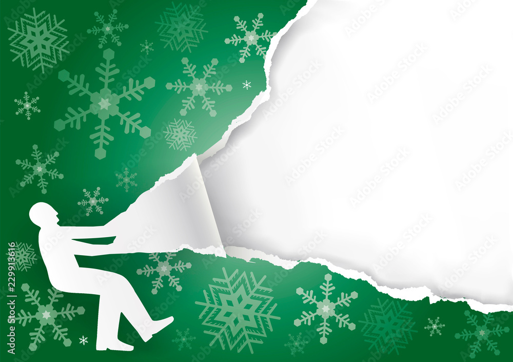 Man Ripping Christmas Paper Background. Paper male silhouette ripping ...