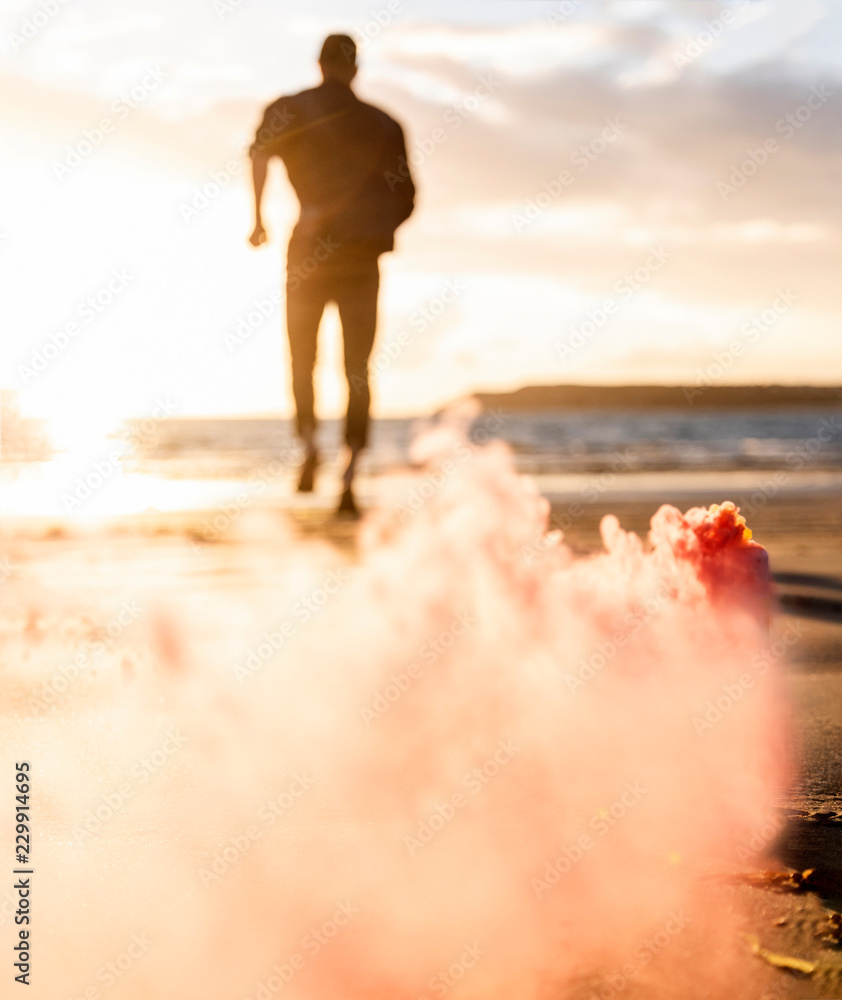 Colored Smoke Running Man