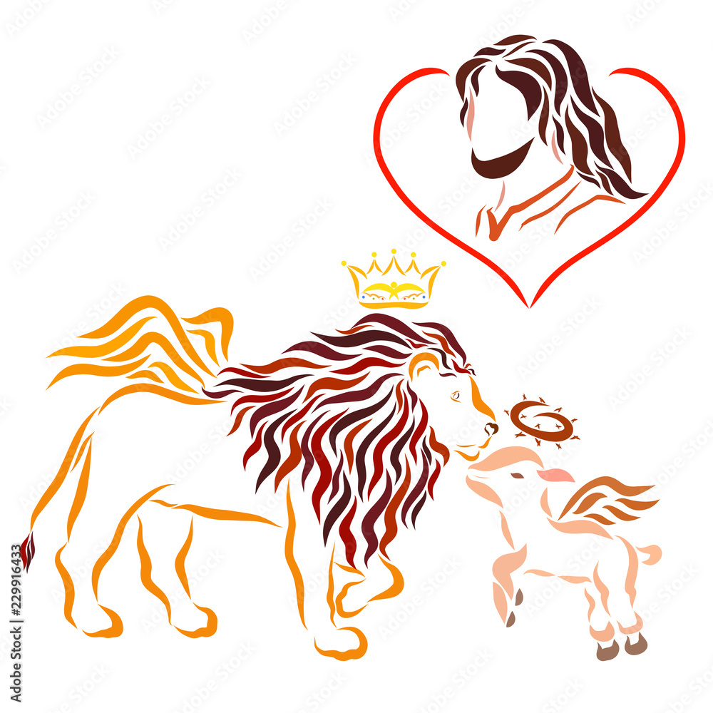 The Lord Jesus in the heart, the winged lion in the crown, and the ...