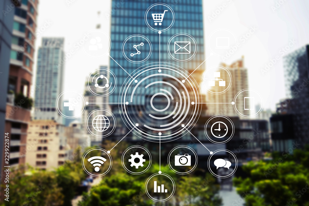 Data Management System with businessman working with provide ...