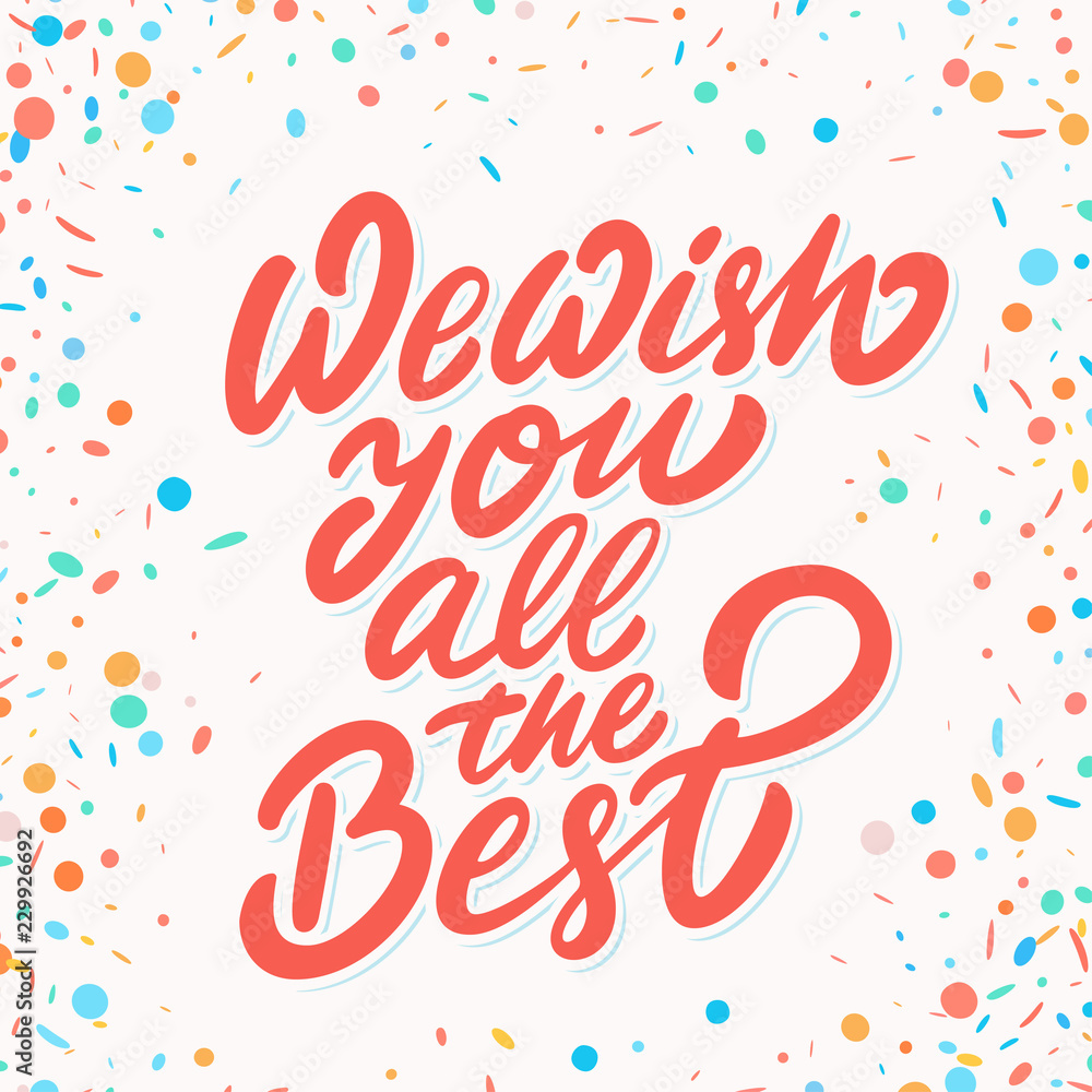 We wish you all the best. Farewell card. Stock Vector | Adobe Stock