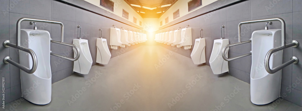 Urinals for the disabled in public toilets.Public toilets for the ...