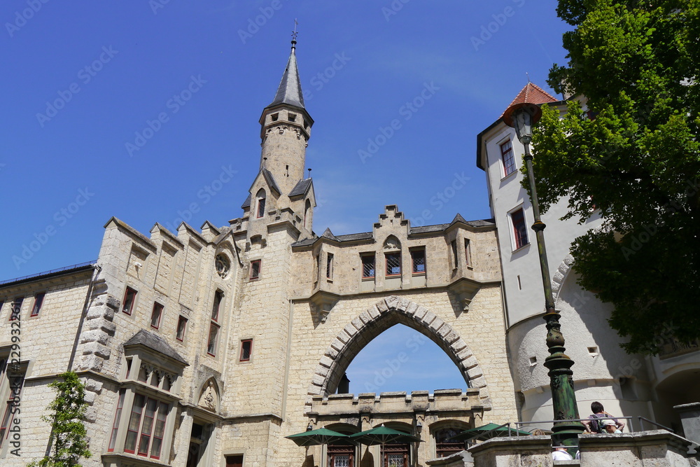 Fantasievoller Spitzbogen am Schloss Sigmaringen Stock Photo | Adobe Stock