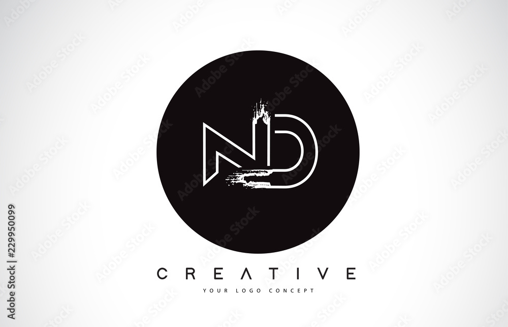 ND Modern Leter Logo Design with Black and White Monogram. Creative ...