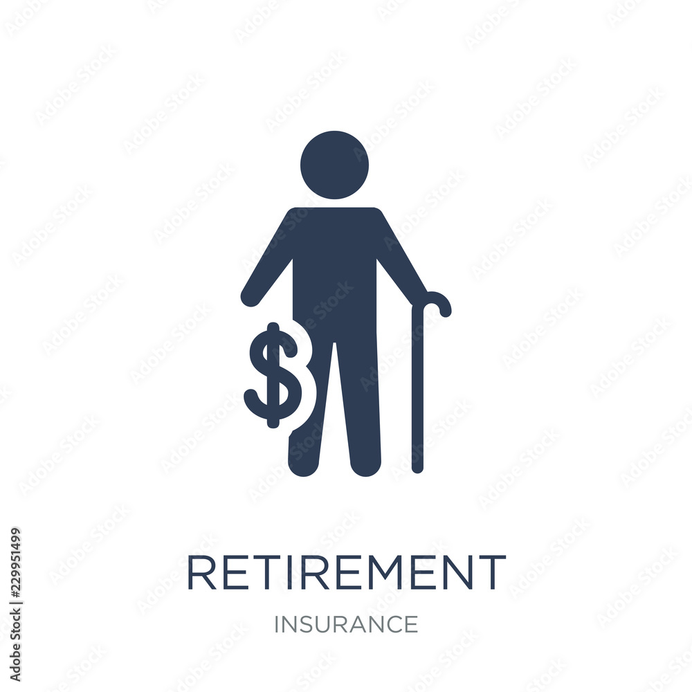 Retirement icon. Trendy flat vector Retirement icon on white background ...