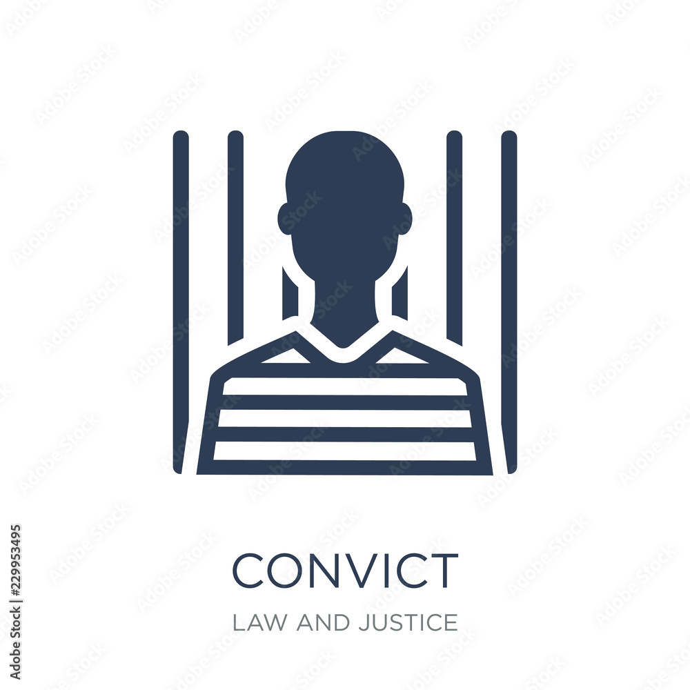 Convict icon. Trendy flat vector Convict icon on white background from ...