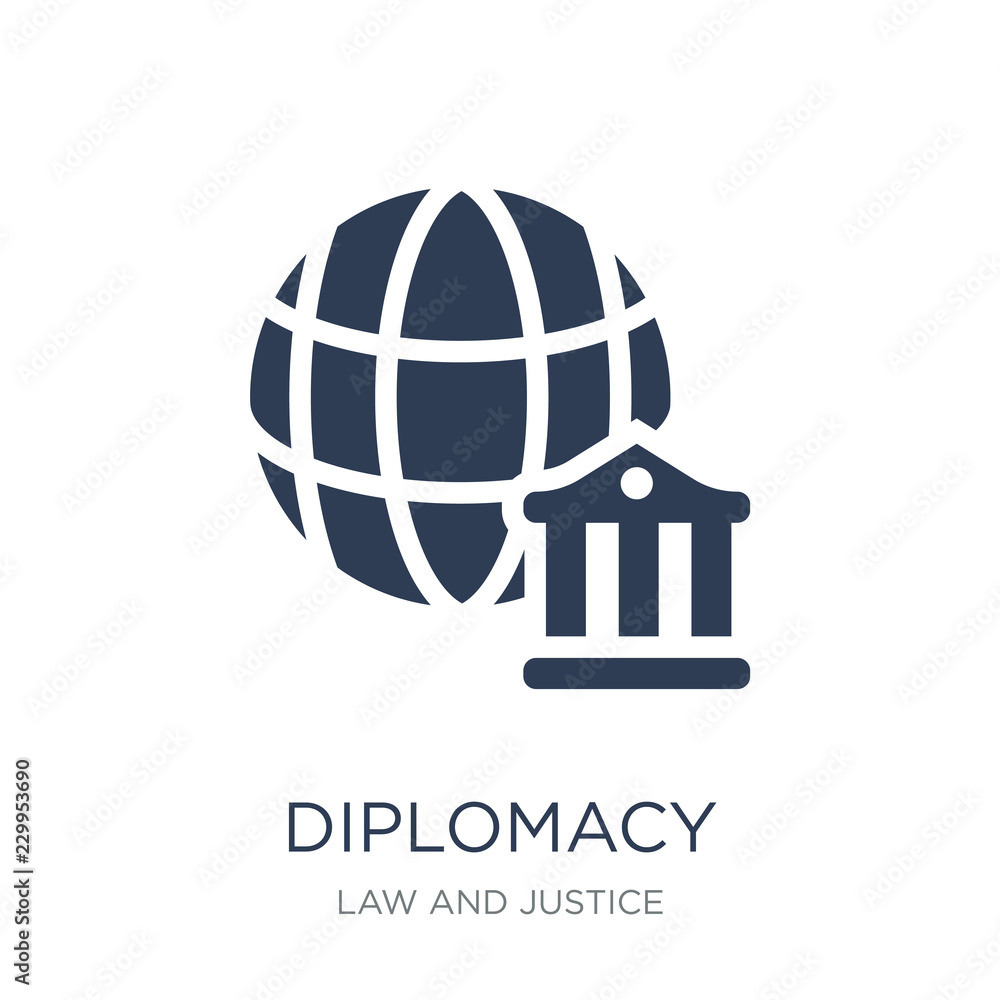 diplomacy icon. Trendy flat vector diplomacy icon on white background ...