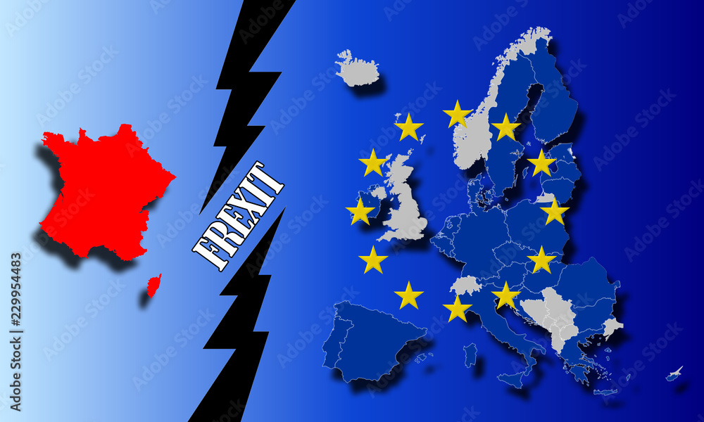 FREXIT - Sortie de la France de l'Union Européenne Stock Illustration ...
