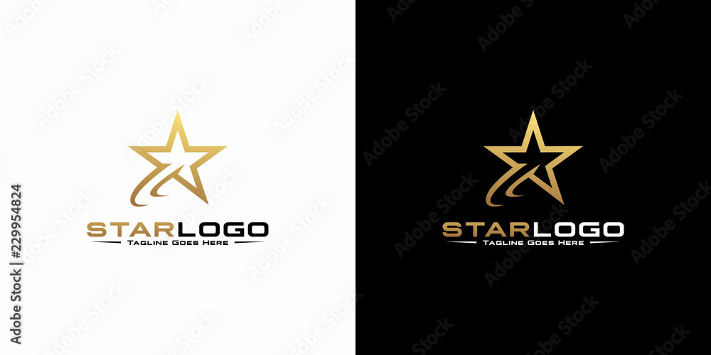 Modern gold star logo design vector. Stars logo design concept Stock ...