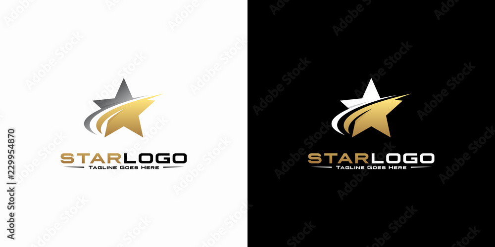 Modern gold star logo design vector. Stars logo design concept Stock ...