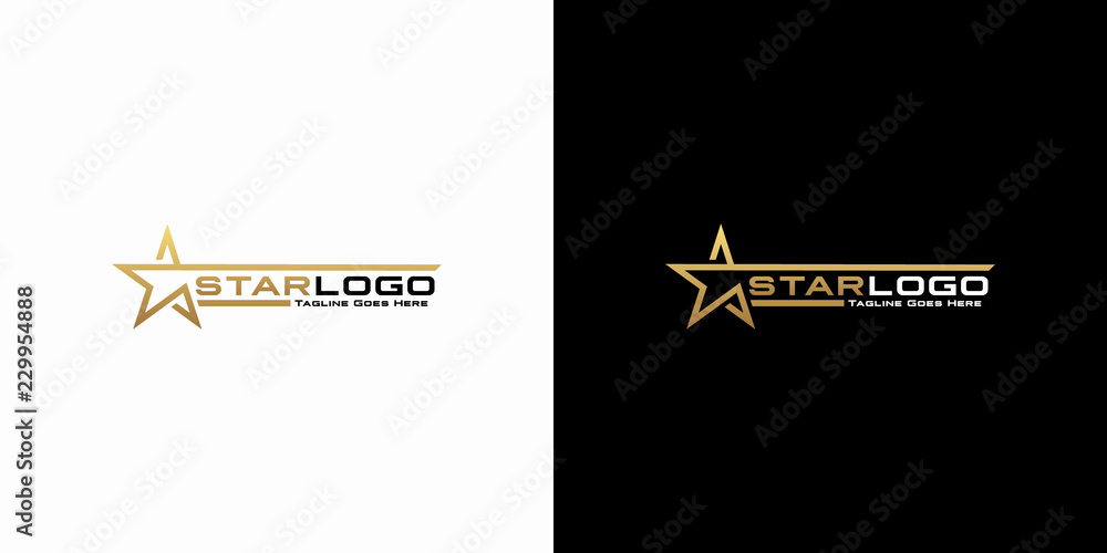 Modern gold star logo design vector. Stars logo design concept Stock ...
