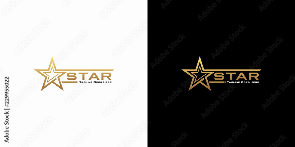 Modern gold star logo design vector. Stars logo design concept Stock ...