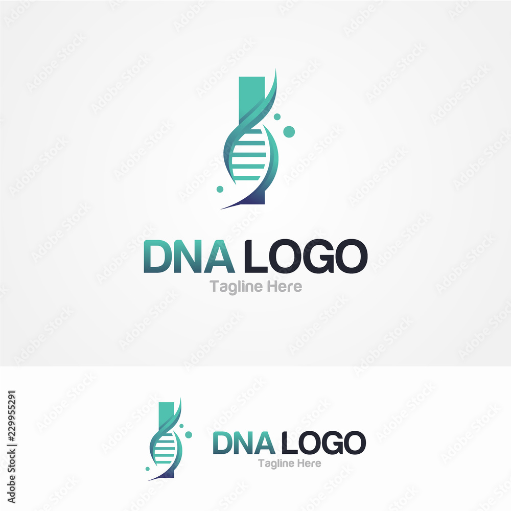 Abstract Letter i and DNA Vector Logo Stock Vector | Adobe Stock
