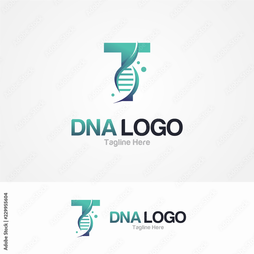 Abstract Letter T and DNA Vector Logo Stock Vector | Adobe Stock