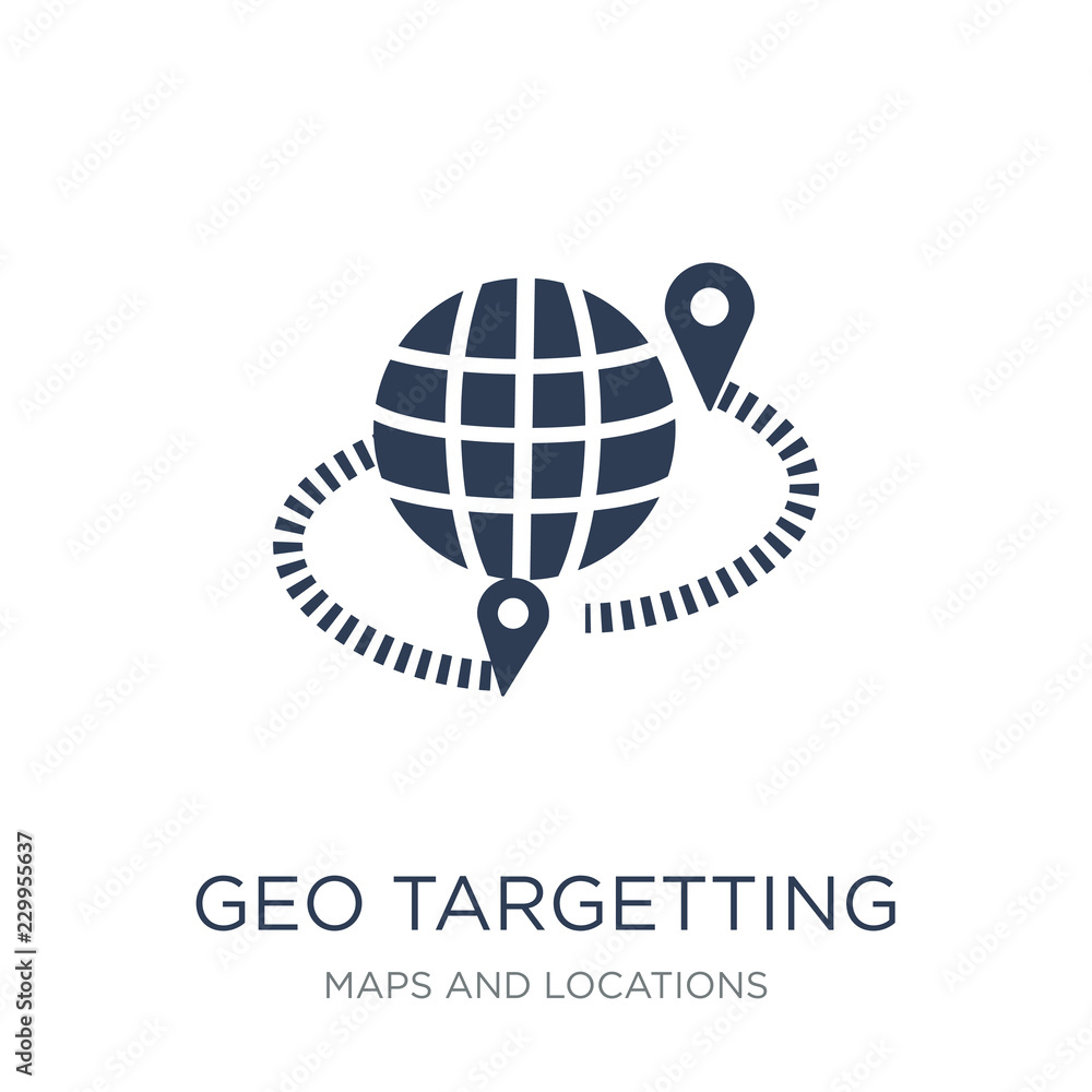geo targetting icon. Trendy flat vector geo targetting icon on white ...