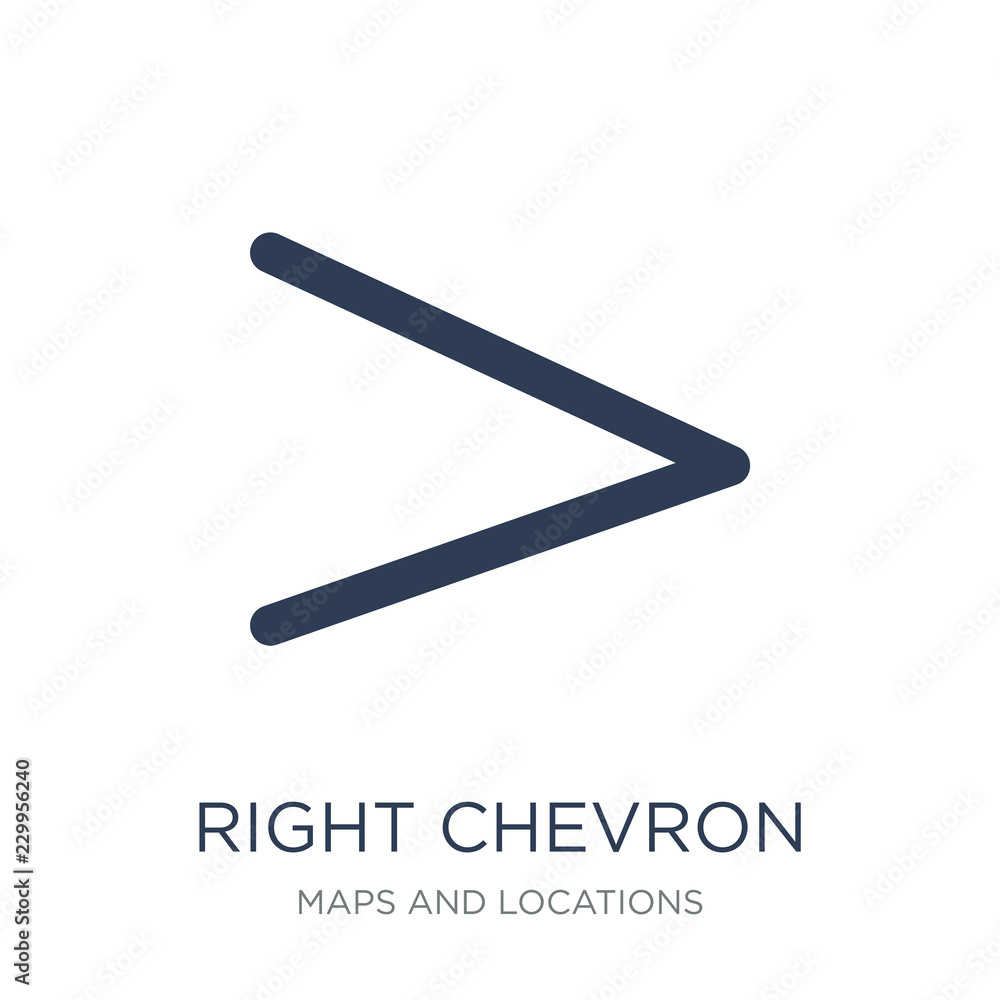 Right chevron icon. Trendy flat vector Right chevron icon on white ...