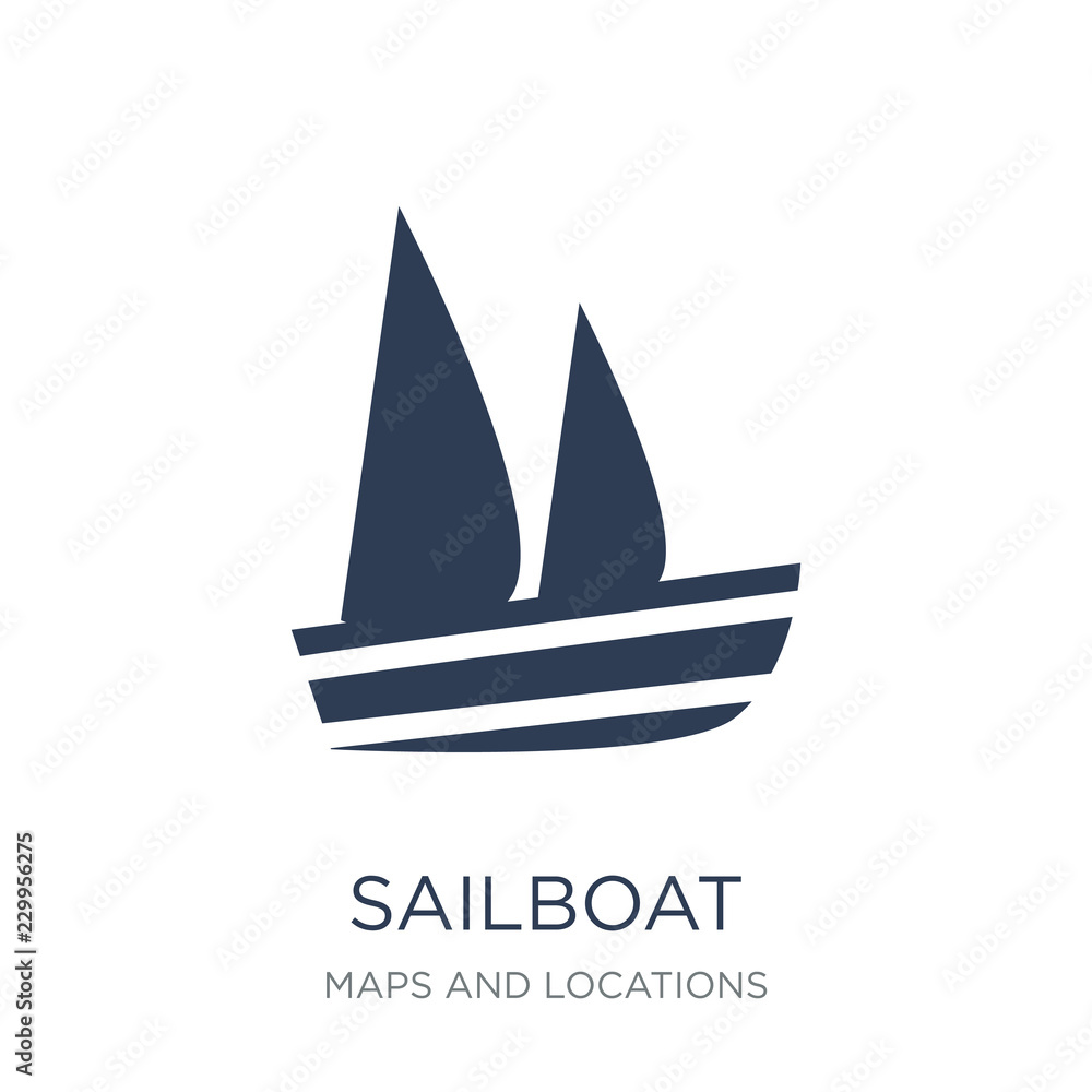 Sailboat Icon icon. Trendy flat vector Sailboat Icon icon on white ...
