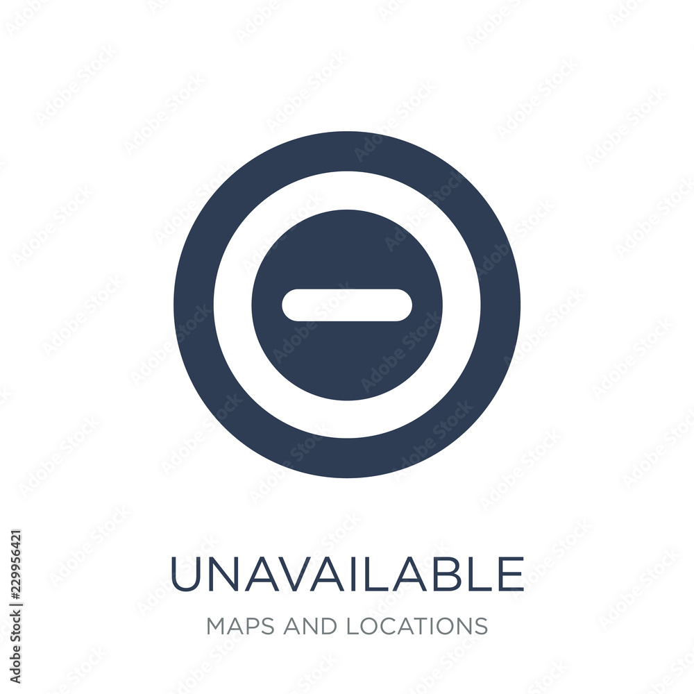 Stockvector Unavailable Location icon. Trendy flat vector Unavailable ...