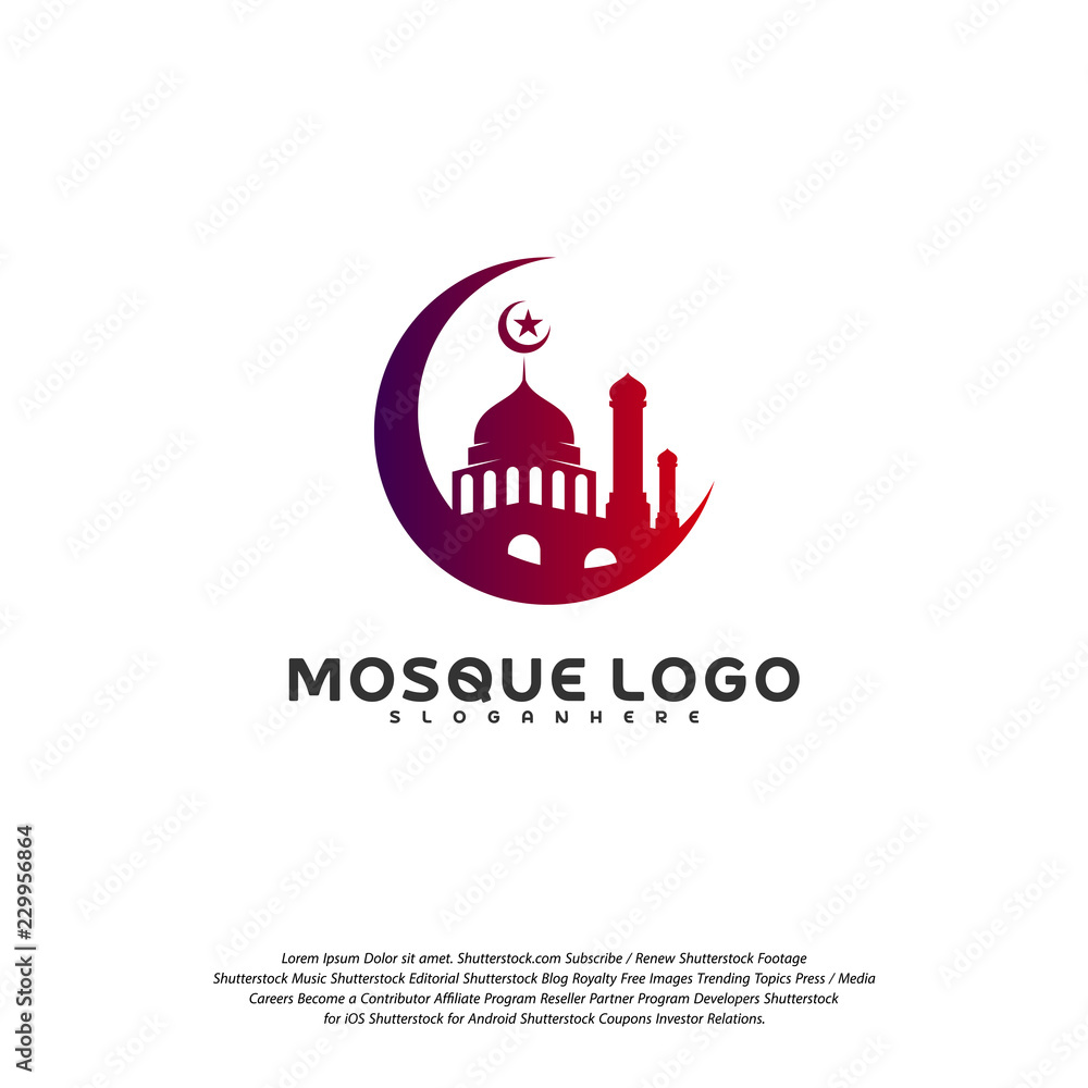 Islamic logo design vector. Mosque logo template. Muslims learn logo ...
