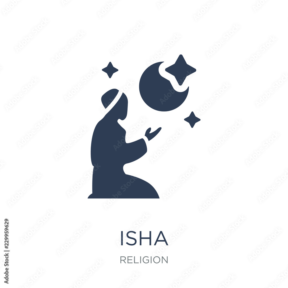 Isha icon. Trendy flat vector Isha icon on white background from ...