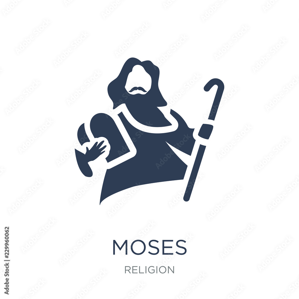 Moses icon. Trendy flat vector Moses icon on white background from ...