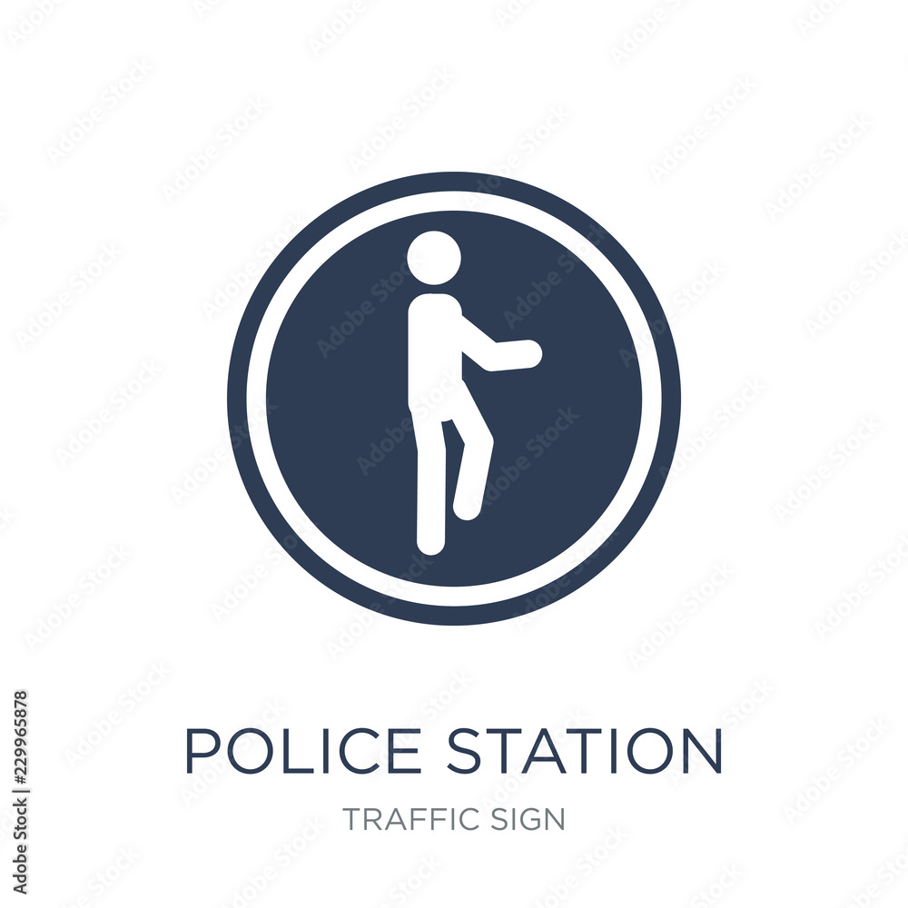 Police station sign icon. Trendy flat vector Police station sign icon ...