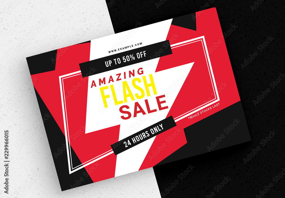 Sale Poster Layout with Lightning Bolt Design Stock Template | Adobe Stock