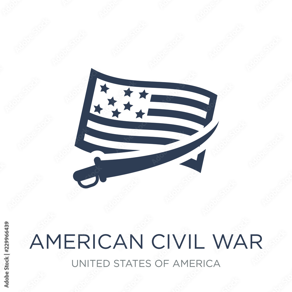 american civil war icon. Trendy flat vector american civil war icon on ...