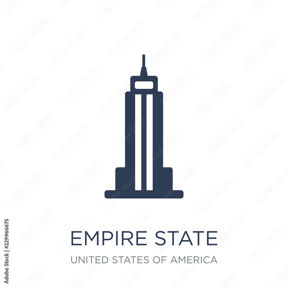 Empire state building icon. Trendy flat vector Empire state building ...