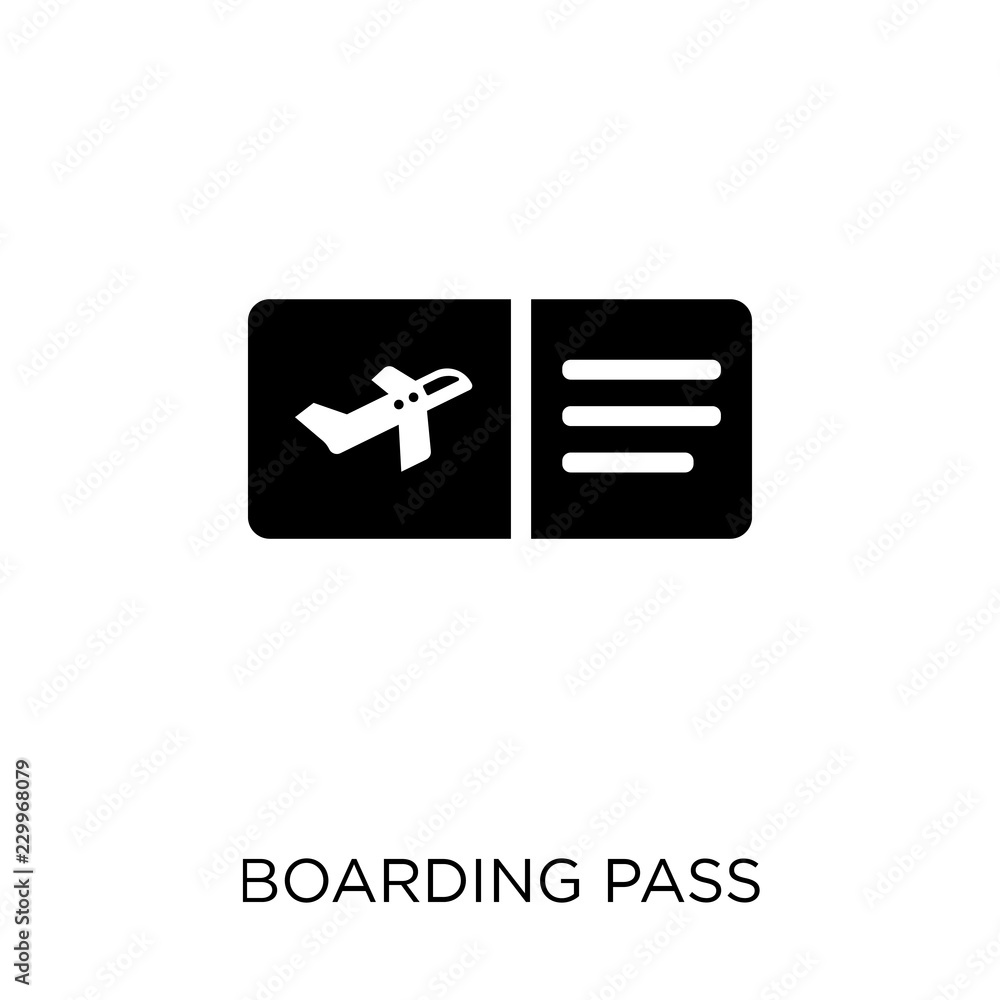 Boarding pass icon. Boarding pass symbol design from Travel collection ...