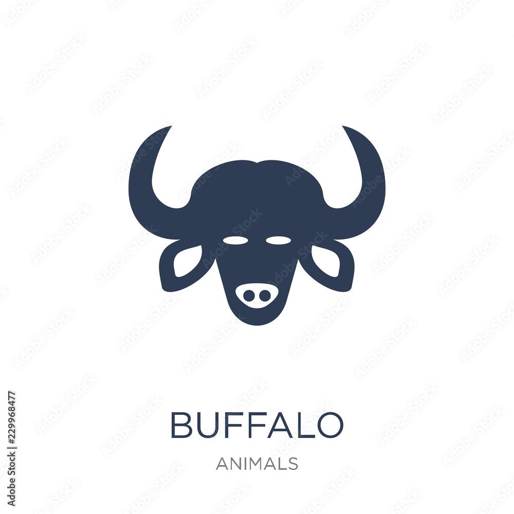 Buffalo icon. Trendy flat vector Buffalo icon on white background from ...