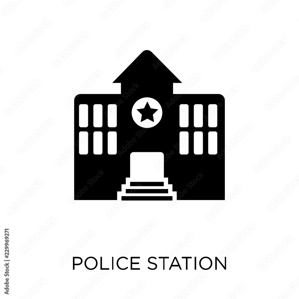 Police station icon. Police station symbol design from Architecture ...