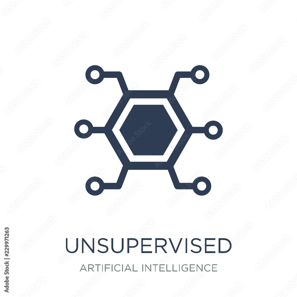 Unsupervised learning icon. Trendy flat vector Unsupervised lear Stock ...