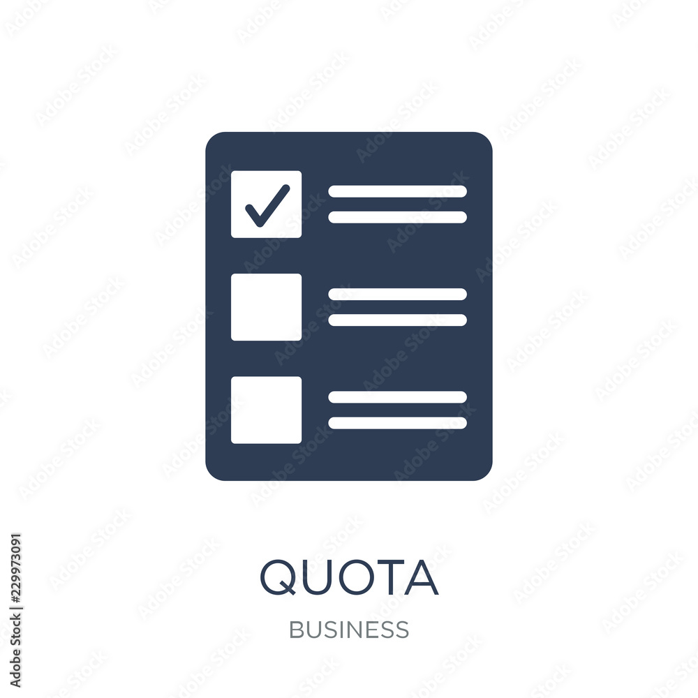 Quota icon. Trendy flat vector Quota icon on white background from ...