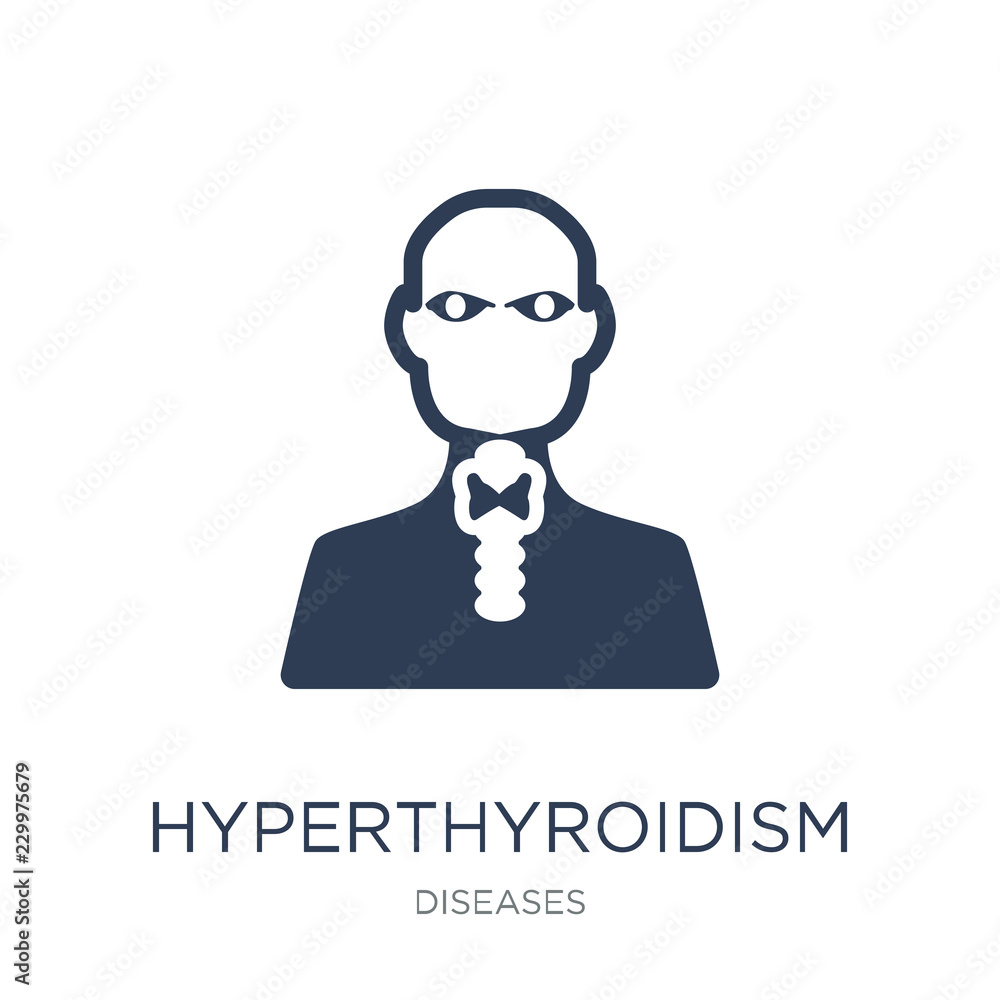 Hyperthyroidism icon. Trendy flat vector Hyperthyroidism icon on white ...