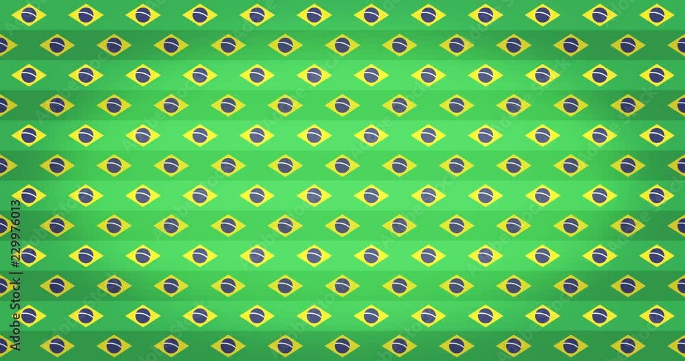 Background with 2D animation of Brazilian flag scrolling horizontally ...