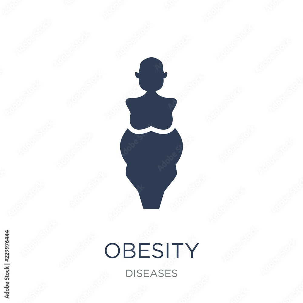 Obesity icon. Trendy flat vector Obesity icon on white background from ...