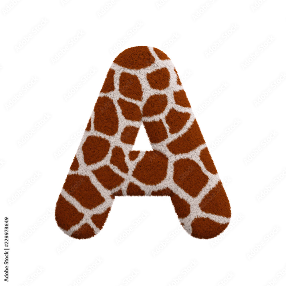 Giraffe letter A - Capital 3d fur font - Safari, Wildlife or Africa ...