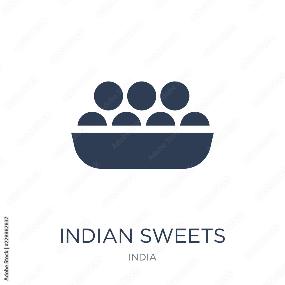 indian Sweets icon. Trendy flat vector indian Sweets icon on white ...