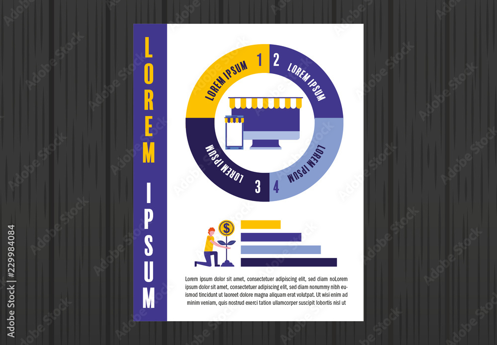 Blue and Yellow Business Marketing Infographic Report Template Stock ...