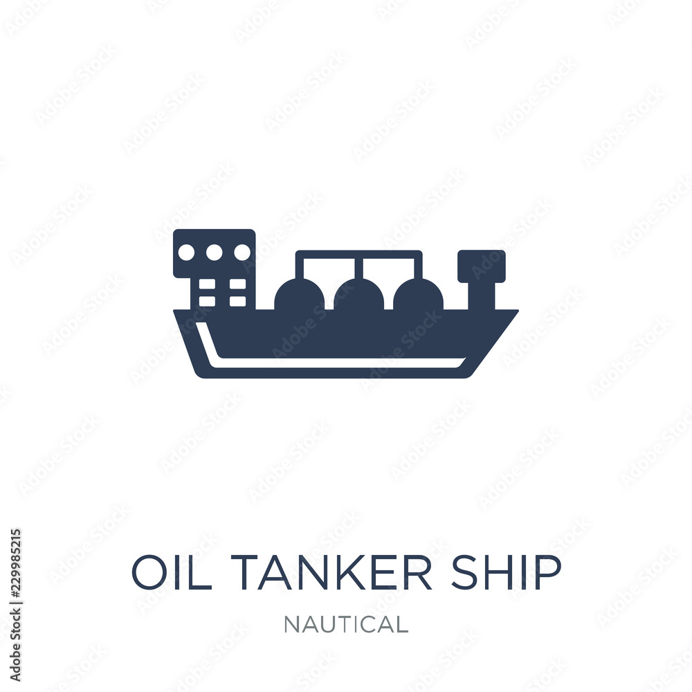 Oil Tanker ship icon. Trendy flat vector Oil Tanker ship icon on white ...