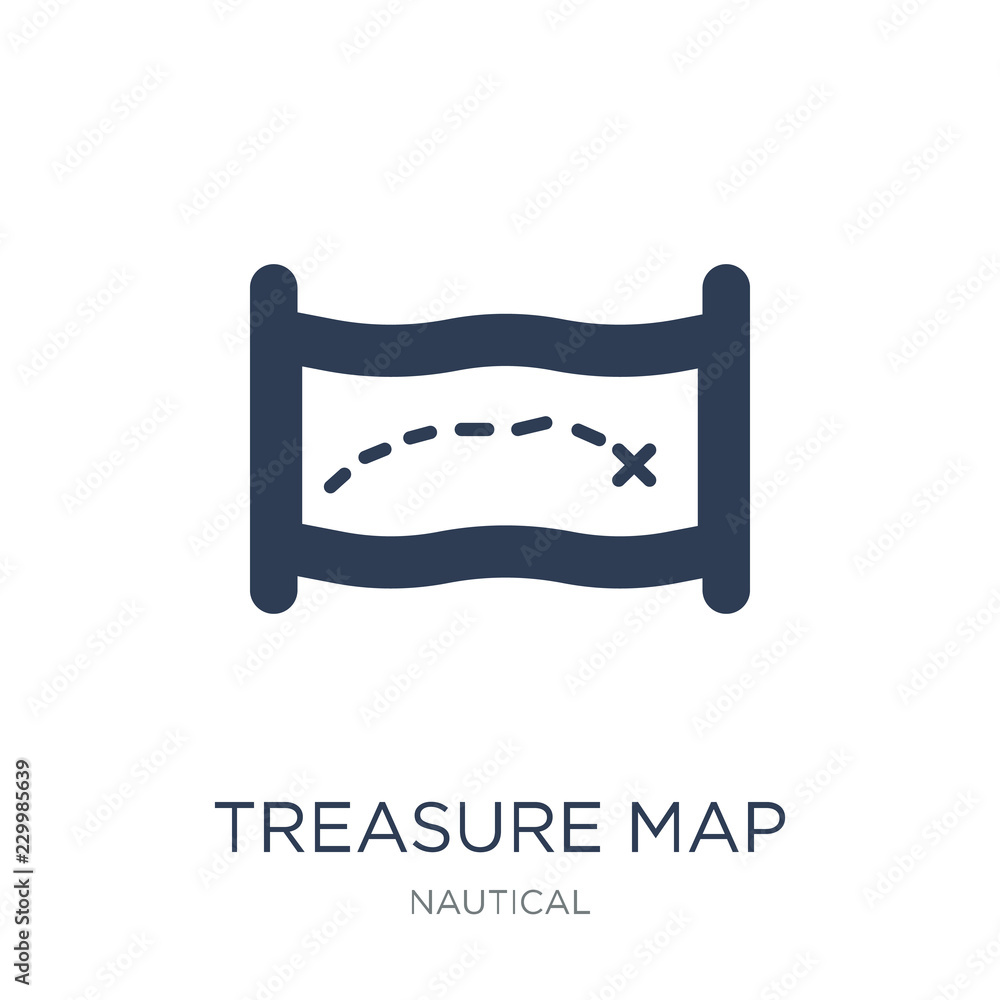 Treasure Map icon. Trendy flat vector Treasure Map icon on white ...