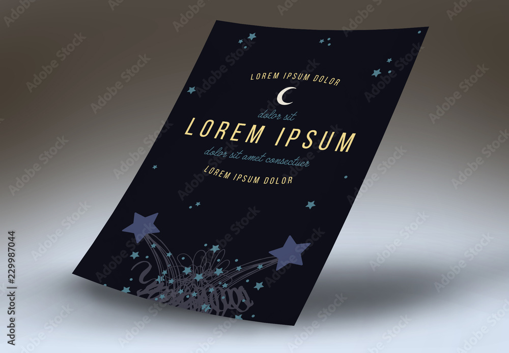 Moon and Stars Event Poster Layout Stock Template | Adobe Stock