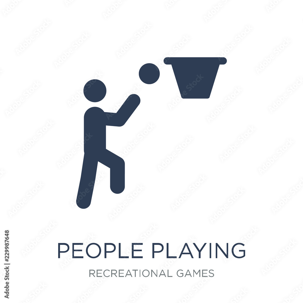 People playing Basketball icon icon. Trendy flat vector People playing ...