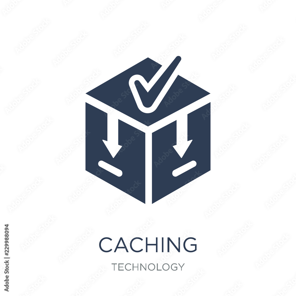 Caching icon. Trendy flat vector Caching icon on white background from ... Caching icon. Trendy flat vector Caching icon on white background from ...