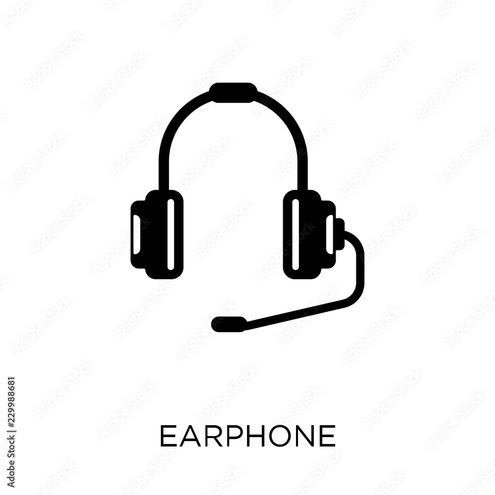Earphone icon. Earphone symbol design from Entertainment collection ...