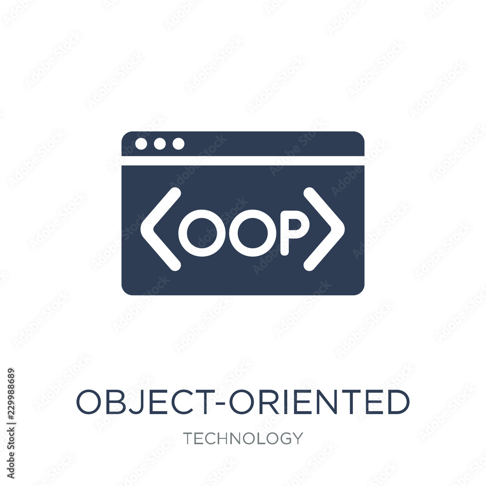 Object Oriented Programming Icon Trendy Flat Vector Object Oriented Programming Icon On White